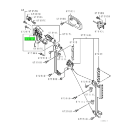Mitsubishi FUSO® Truck Parts | Door | Front Door Locking And Regulator