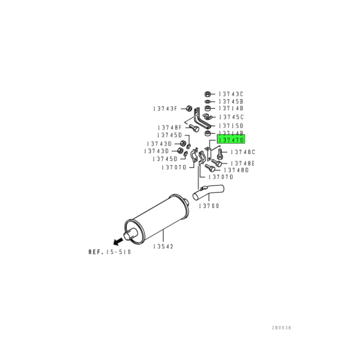 MH023145 Mitsubishi FUSO | Exhaust Tail Pipe Stay | Source One Parts Center