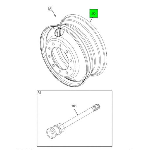 A28827PKWHT21 Navistar International | ESW Wheel 245 x 825 White ...