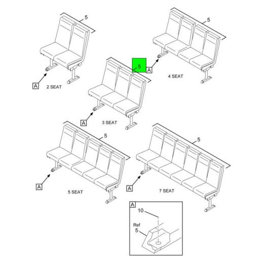 451073007 IC Bus | SEAT PASSENGER FREEDMAN 17 1/2 | Source One Parts Center
