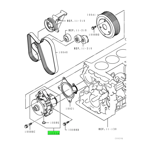 QC000330 Mitsubishi FUSO | Water Pump Assembly | Source One Parts Center