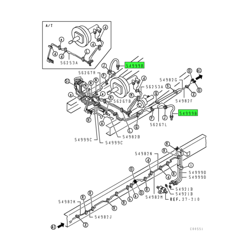 MK500020 Mitsubishi FUSO | Brake Fluid Line Hose | Source One Parts Center