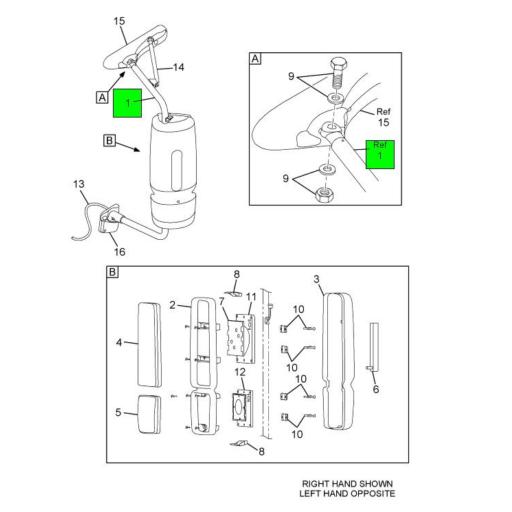 2506299C2 Navistar International | Left-Hand Heated Mirror Mounting ...
