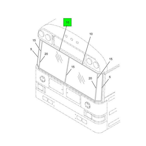 431339001 Navistar International | Flat 4 Piece Center Windshield - 4 ...