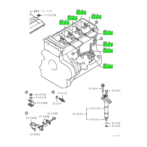 ME241183 Mitsubishi FUSO | Fuel Injection Tube | Source One Parts Center