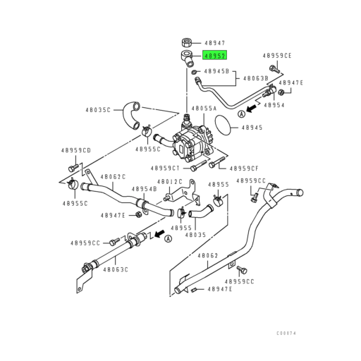 MC081011 Mitsubishi FUSO | Power Steering Oil Pump Joint | Source One ...