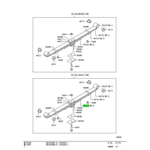ML282344 Mitsubishi FUSO | Front Suspension Spring Leaf | Source One ...