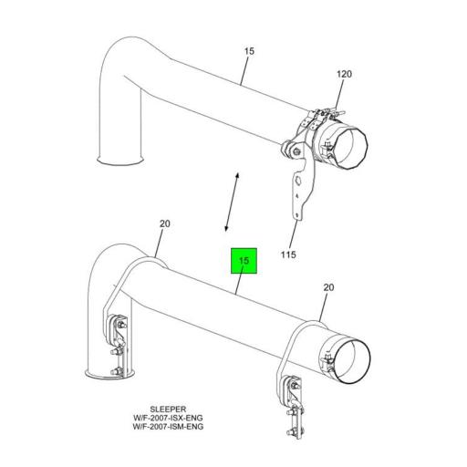 3865044C1 Navistar International | Intermediate Pipe Pre-Aftertreatment ...