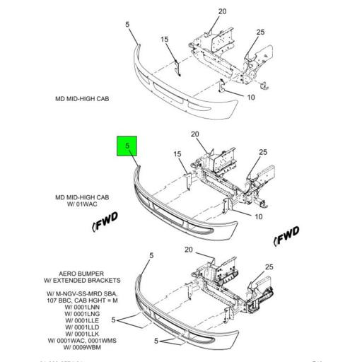 3610935C3 Navistar International | Front Bumper Aerodynamic 267 mm ...