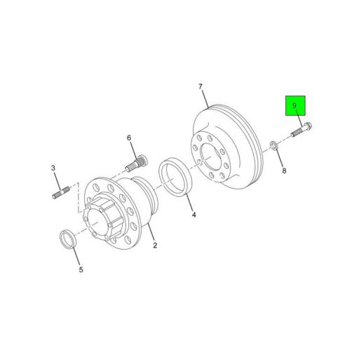 2503838C1 Navistar International | Rotor Mounting Bolt 3/4-10 x 2-1/4 ...
