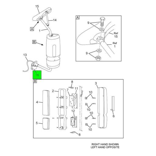 2586538C91 Navistar International | Left Lower Mirror Holder Kit ...