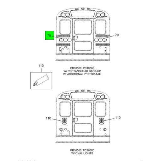 4067244C2 Navistar International | Bus Body Stop Tail Light Red 4 Inch ...