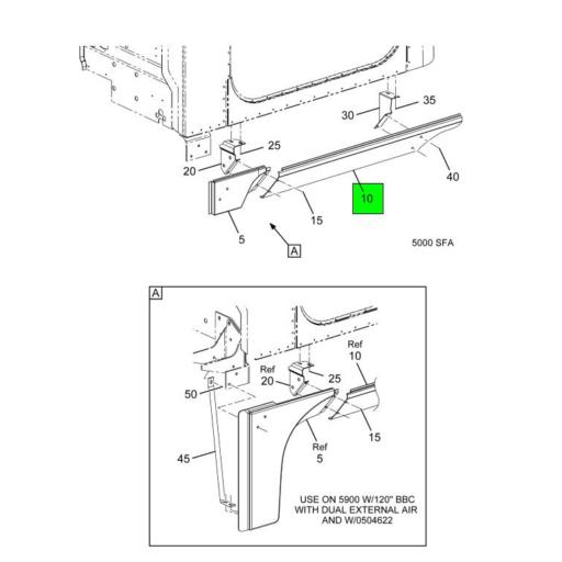 3553384C92 Navistar International | Panel Left Cab Skirt with Lights ...