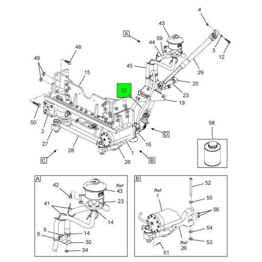 486981C2 Navistar International | Power Steering Hose 1/2 in ID x 50 in ...