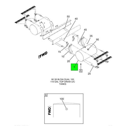 3510766C97 Navistar International | Tank Fuel 100 Gal Aluminum Left ...