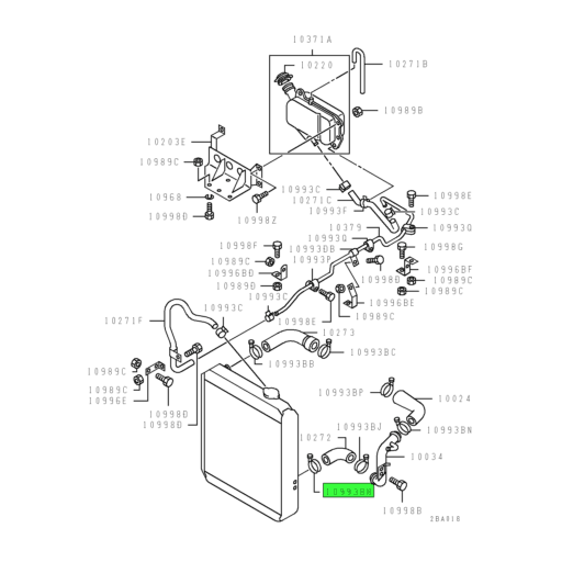 MH020382 Mitsubishi FUSO | Radiator Piping Clip | Source One Parts Center