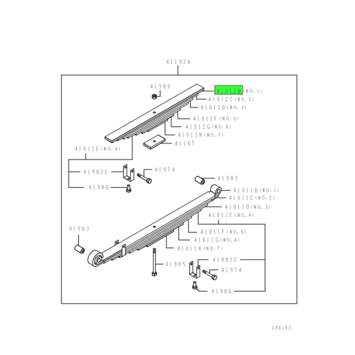 MC092094 Mitsubishi FUSO | Rear Suspension Helper Spring Leaf | Source ...