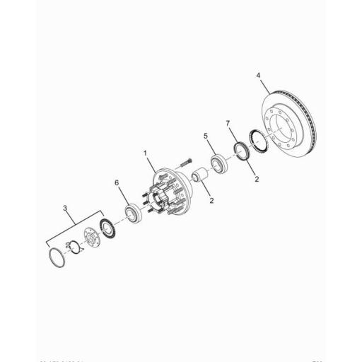 4222167C91 Navistar International | Rear Wheel Hub with Rotor Steel 10 ...