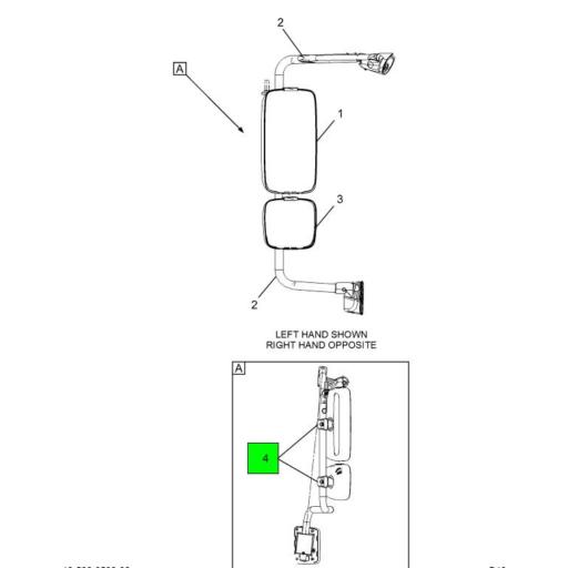 2522841C1 Navistar International | Left-Hand Main Chrome Mirror Head ...
