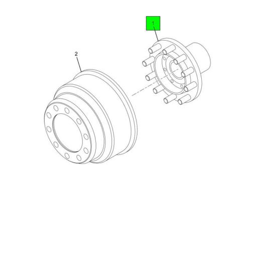 2589123C91 Navistar International | Front Wheel Hub with Cups and Stud ...