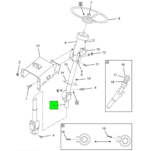 1613521C93 Navistar International | Power Steering Gear U-Joint Shaft ...