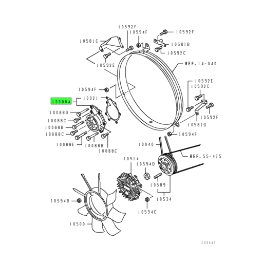 ME993079 Mitsubishi FUSO | Water Pump Assembly | Source One Parts Center
