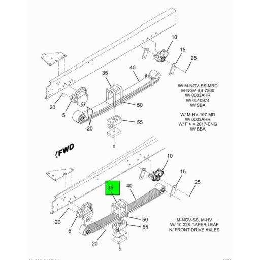 3553188C2 Navistar International | Seat Front Spring U-Bolt 4 Spring ...