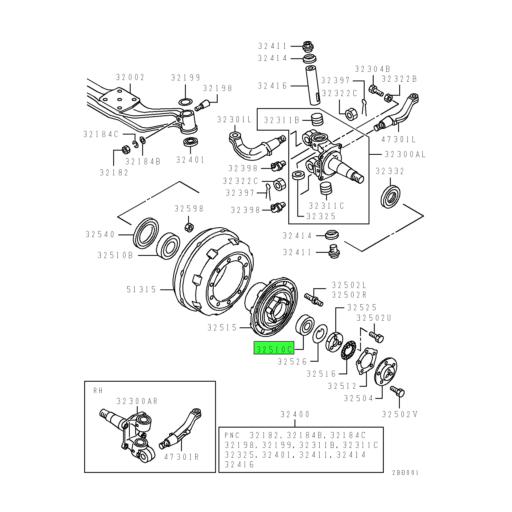 MH043080 Mitsubishi FUSO | Front Wheel Hub Bearing | Source One Parts ...