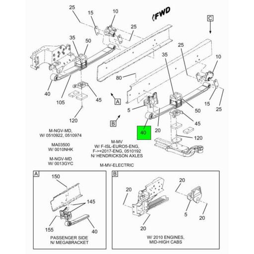 4132455C91 Navistar International | Front Chassis Spring 10K Tapered ...
