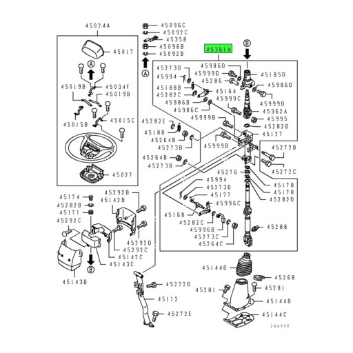 MC091994 Mitsubishi FUSO | Steering Shaft Assembly | Source One Parts ...