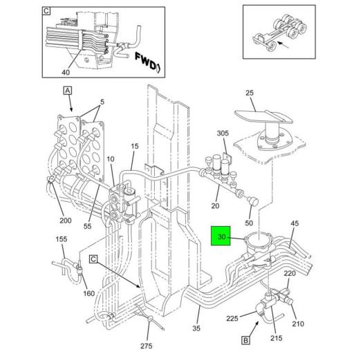 3519692C91 Navistar International | Brake Valve with Quick-Connect ...