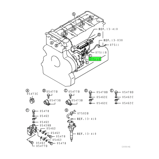 ME226933 Mitsubishi FUSO | Injection Pump Fuel Return Tube | Source One ...