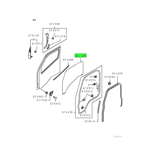 MK488222 Mitsubishi FUSO | Right Hand Front Door Window Glass | Source ...