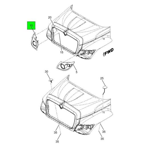 3779264C92 Navistar International | Right-Hand Halogen Headlight Chrome ...