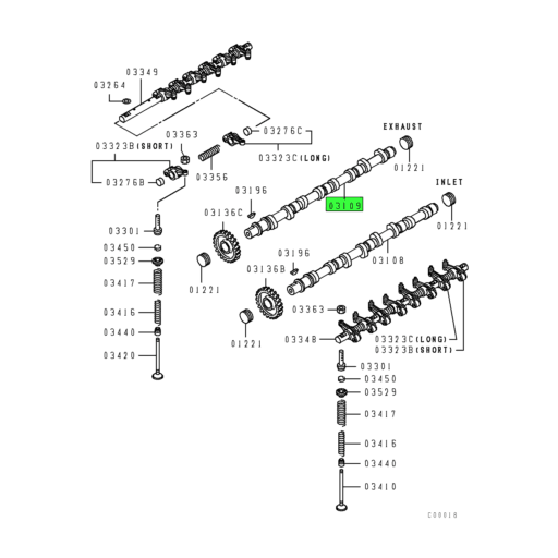ME222588 Mitsubishi FUSO | Exhaust Camshaft | Source One Parts Center