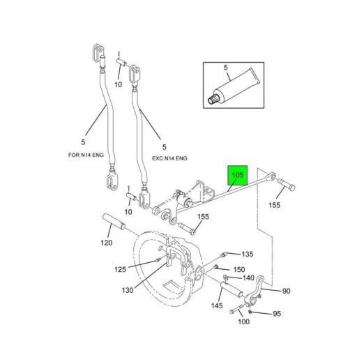 3531734C1 Navistar International | Clutch Linkage Rod 615 mm Long 30 mm ...
