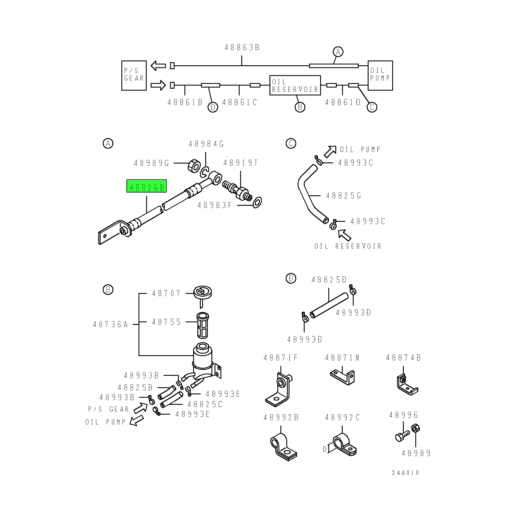 MC121777 Mitsubishi FUSO | Power Steering Oil Pressure Hose | Source ...