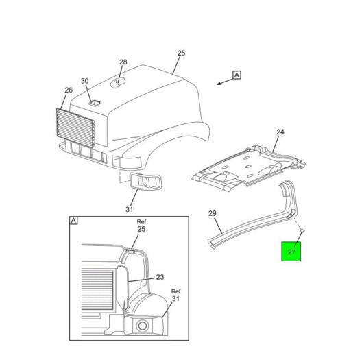 472698C1 Navistar International | Hood Locator Guide | Source One Parts ...