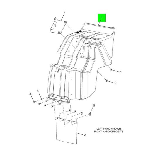 3608908C6 Navistar International | Front Fender Extension Right Inner ...
