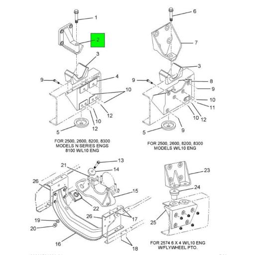 1664755C3 Navistar International | Rear Engine Mounting Bracket ...