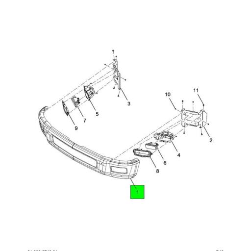 3773043C3 Navistar International | Chrome Bumper With Fog Lamps ...