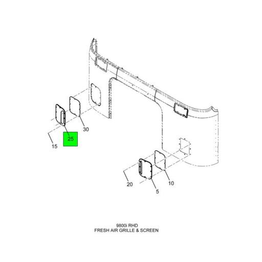 3574841C1 Navistar International | Left Fresh Air Intake Grille ...