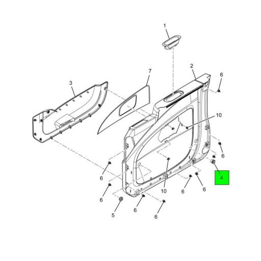 3836059C2 Navistar International | Nylon or Plastic Rear Door Panel ...