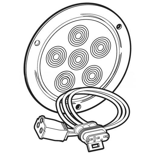 44032R Kenworth | LED Tail Light Kit with Gray Flange and Adapter ...