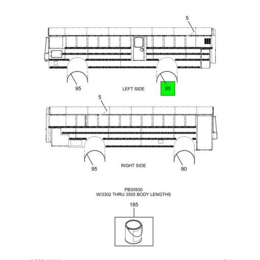 425139001 IC Bus | Rear 20-Inch Wheel Pocket Opening Trim Skirt ...