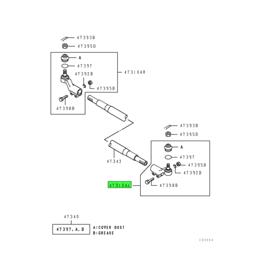 MK428082 Mitsubishi FUSO | Left Hand Tie Rod End Assembly | Source One ...
