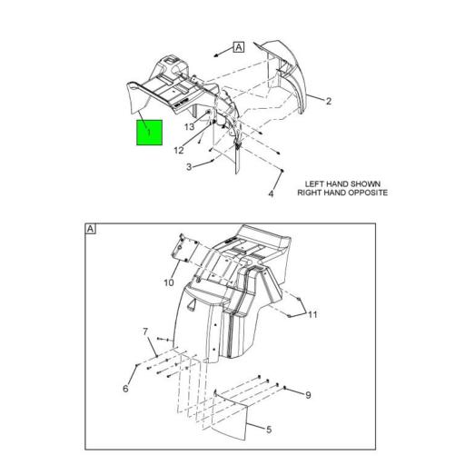 3608906C5 Navistar International | Right Inner Front Fender Extension ...