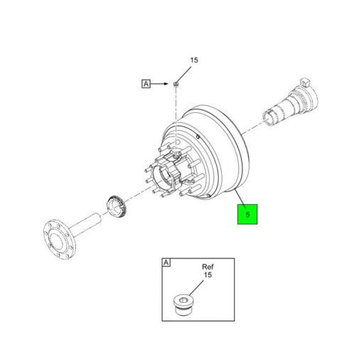 3822390C91 Navistar International | Rear Wheel Hub with Rotor 190 Steel ...