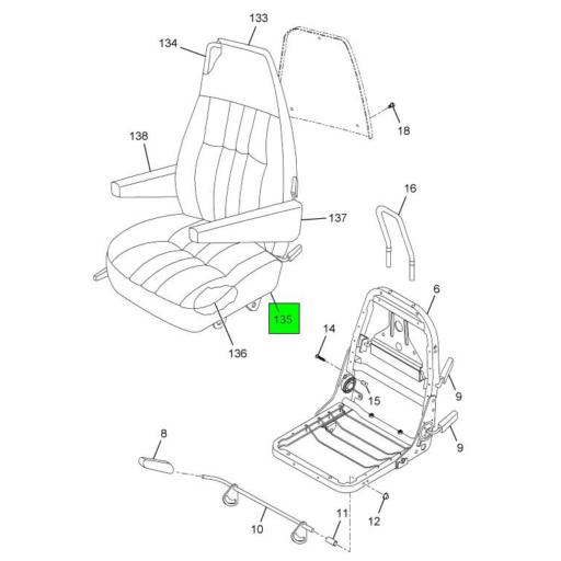 1698621C1 Navistar International | Seat Cushion Cover Seat Bottom Gray ...