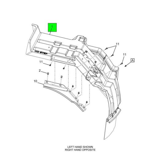 4177017C1 Navistar International | Front Fender Extension Left Inner ...